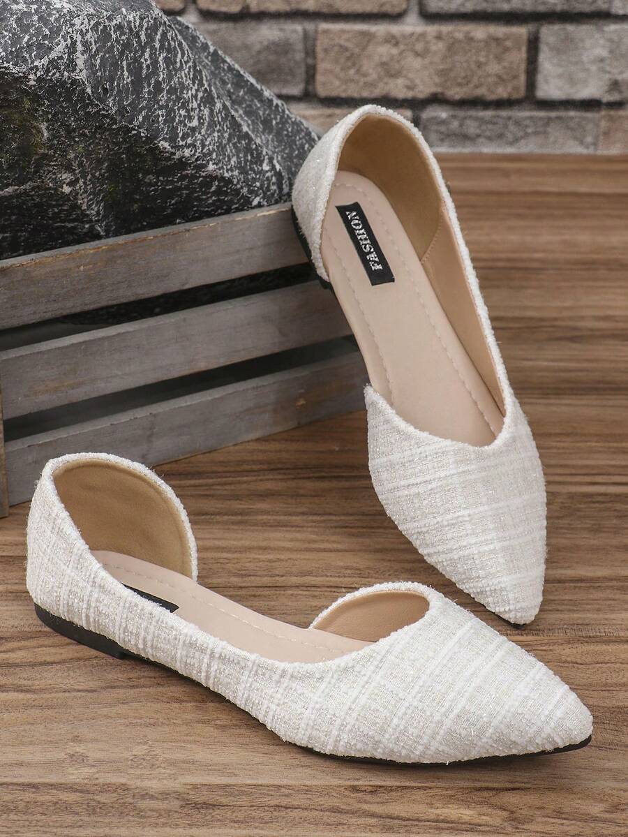 Women's Low Vamp Flat Shoes, Lightweight Slip-On Shoes With Cutouts ...