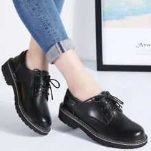 Oxford Shoes For Women Lace Up Business Formal Dress Shoes Platform ...