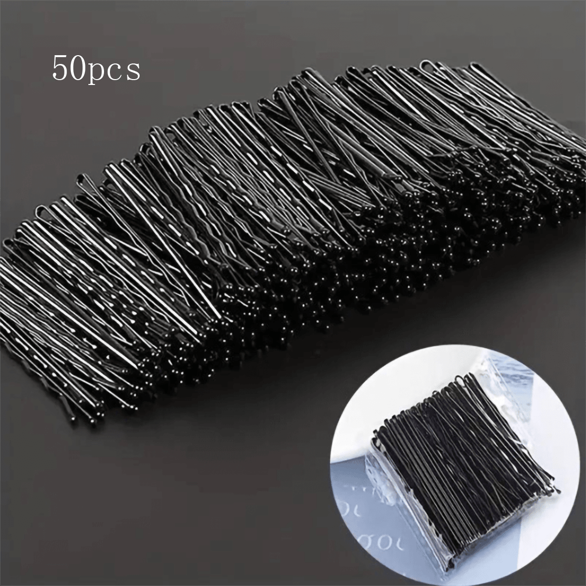 100pcs/Pack 5cm Black Metal Hair Clip, Simple Hair Barrette, Women Wave ...