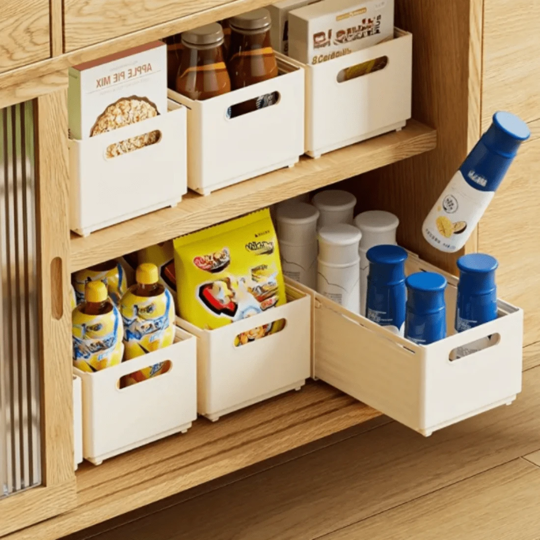 Contemporary Plastic Expandable Kitchen Cabinet Organizer Bins - Pull ...