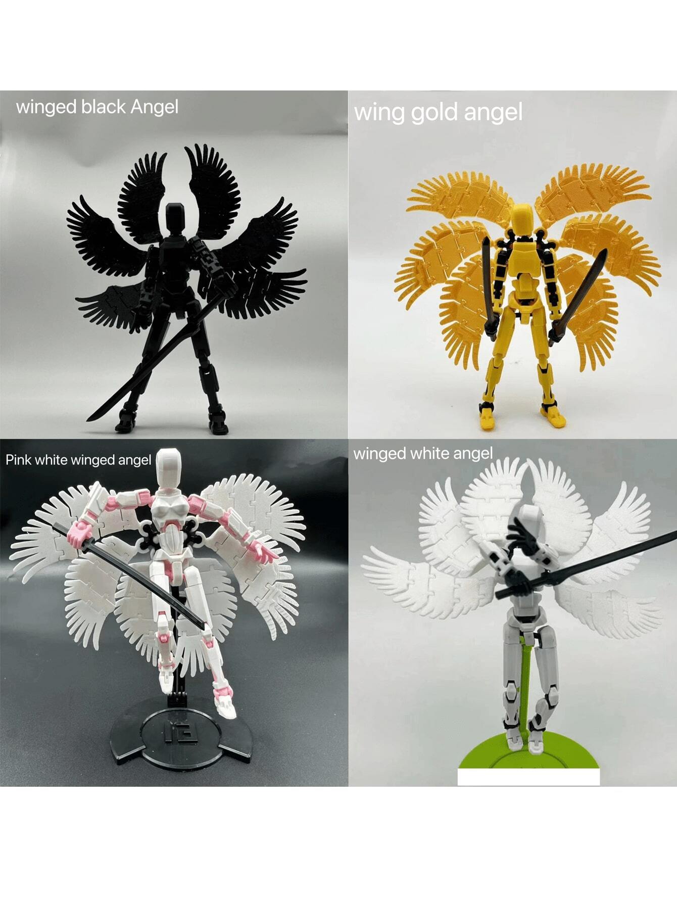 Upgraded 4th Gen Multi-Joint Movable Doll, 3D Printed Six-Winged Angel ...