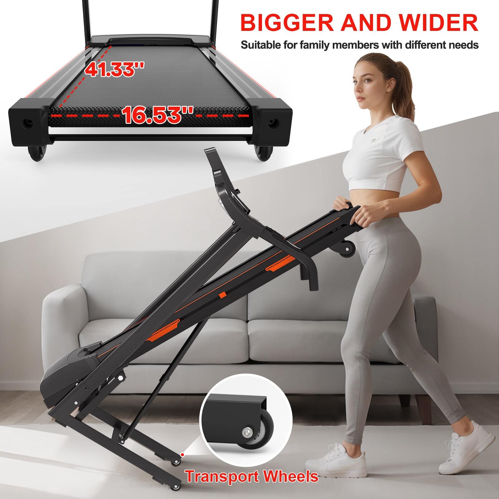 Treadmills For Home, Folding Treadmills With Auto Incline, 3.5HP ...