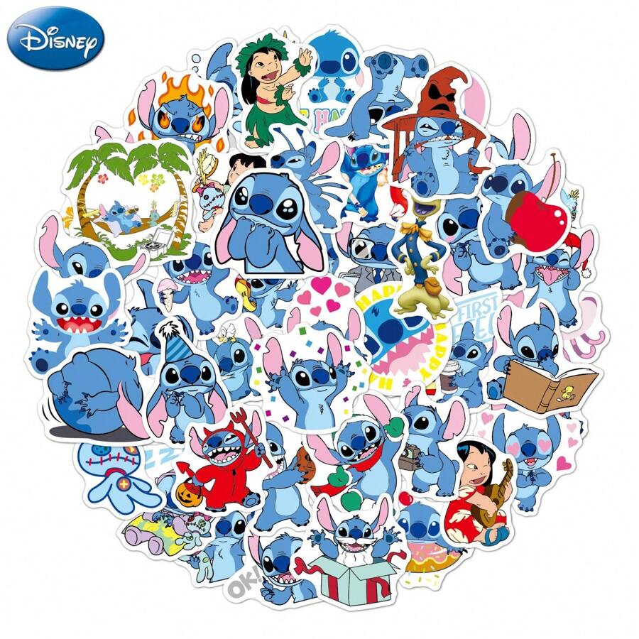Disney 50 Pcs Stitch Waterproof Stickers Water Bottles Laptop Bumper ...