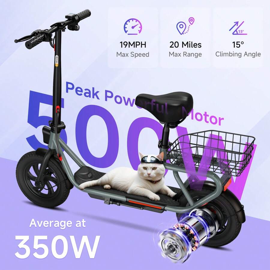 TST Electric Scooter With Seat For Adults, Foldable Electric Scooter ...