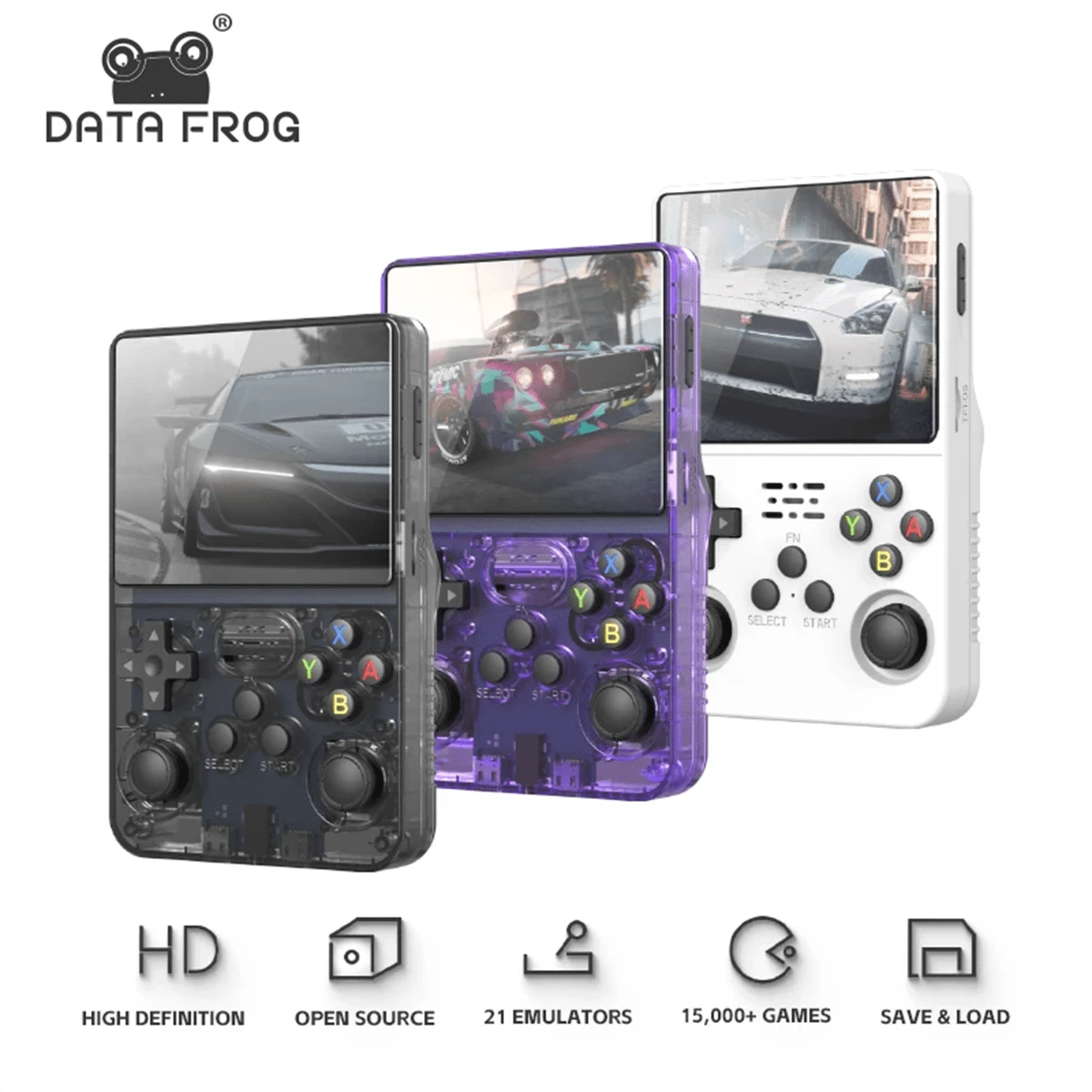 Console de jeu portable Data Frog R36S, système Linux, écran IPS 3,5 ...