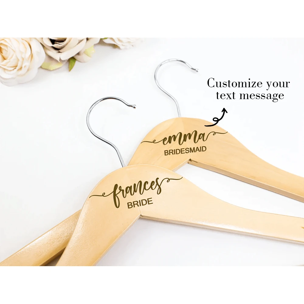 Bridesmaid Hangers With Names, Wedding Name Hangers, Bridal Gown ...
