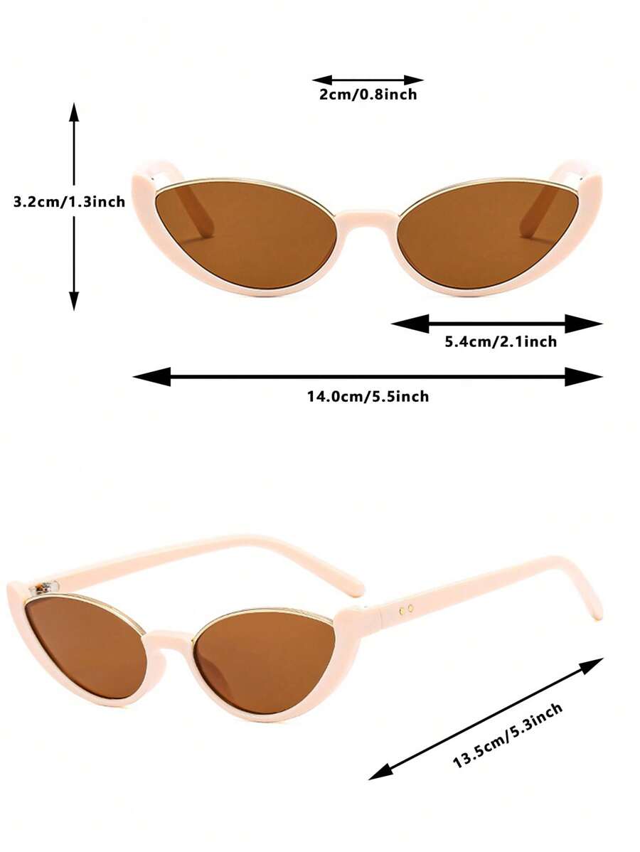 2024 New Cat Eye Semi-Rimless Sunglasses For Women, Trendy European And ...