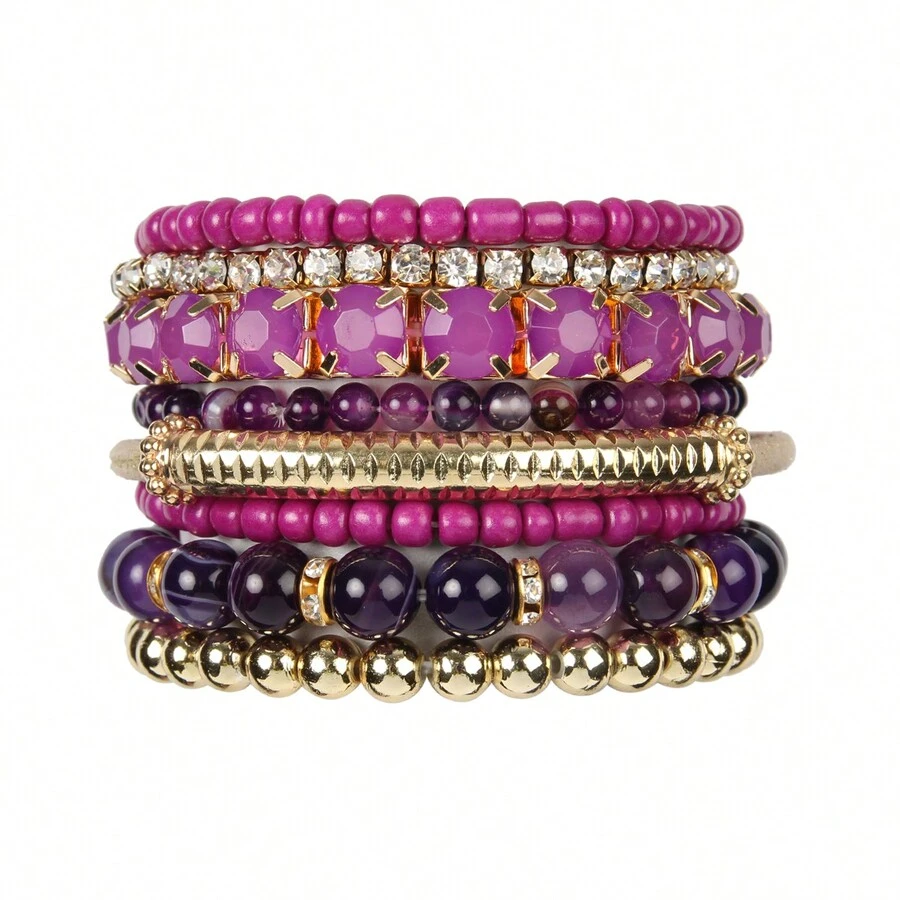 Plus Size Stack-Able Beads Bracelet Set | SHEIN USA