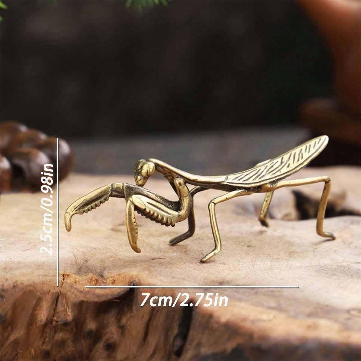 Vintage Solid Copper Praying Mantis Figurine, Chinese Style Brass ...