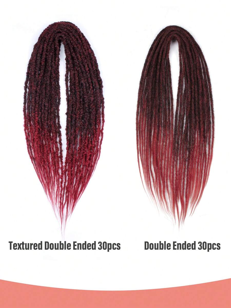 22in DE Textured Dreadlock Extensions Synthetic Doublr Ended Dreads ...