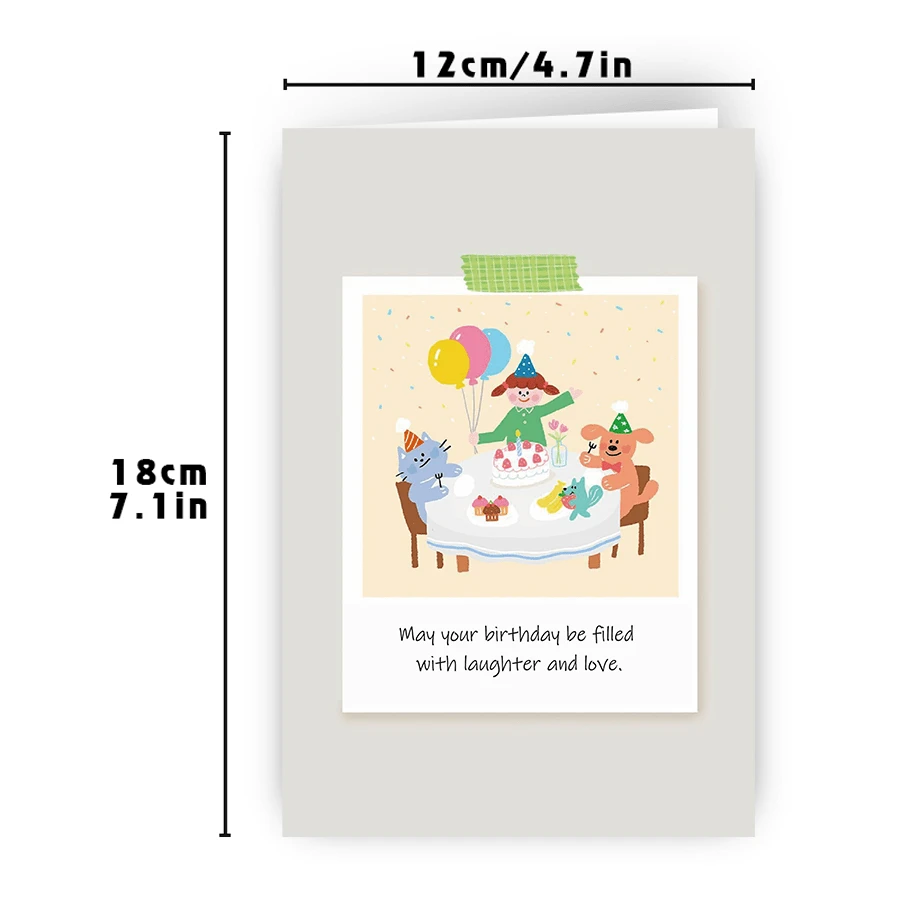 1pc, Charming Cartoon-Themed Birthday Card For Daughters, Classmates ...
