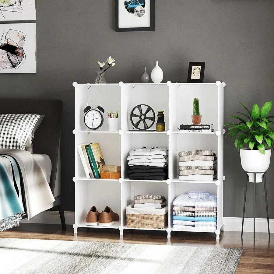 Cube Storage Organizer, 16 Cube Closet Organizer, Stackable Storage ...