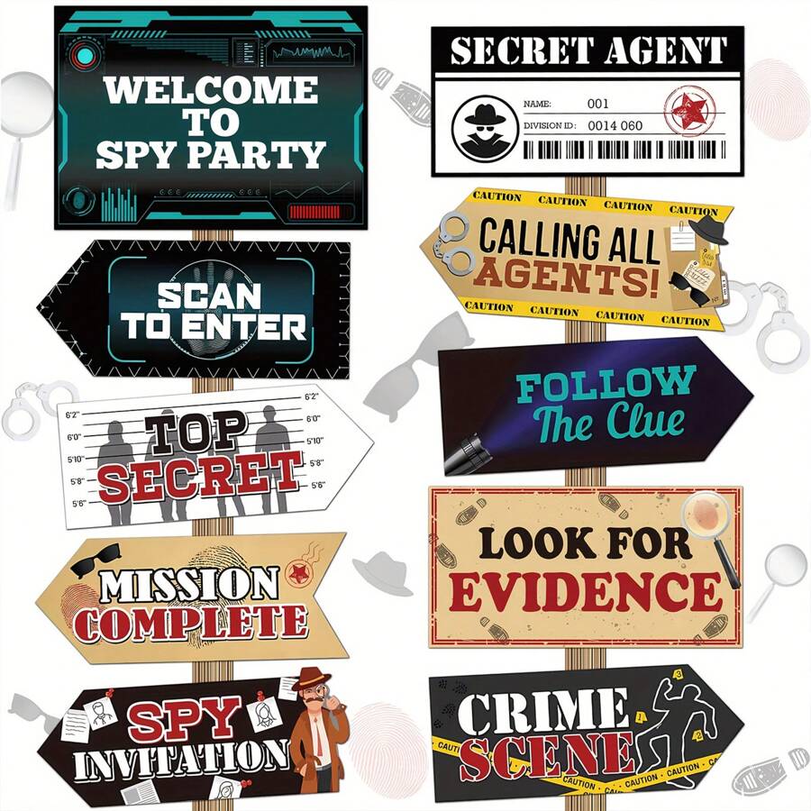 Agent Secret Spy Birthday Party Decorations Detective Theme Party Yard ...