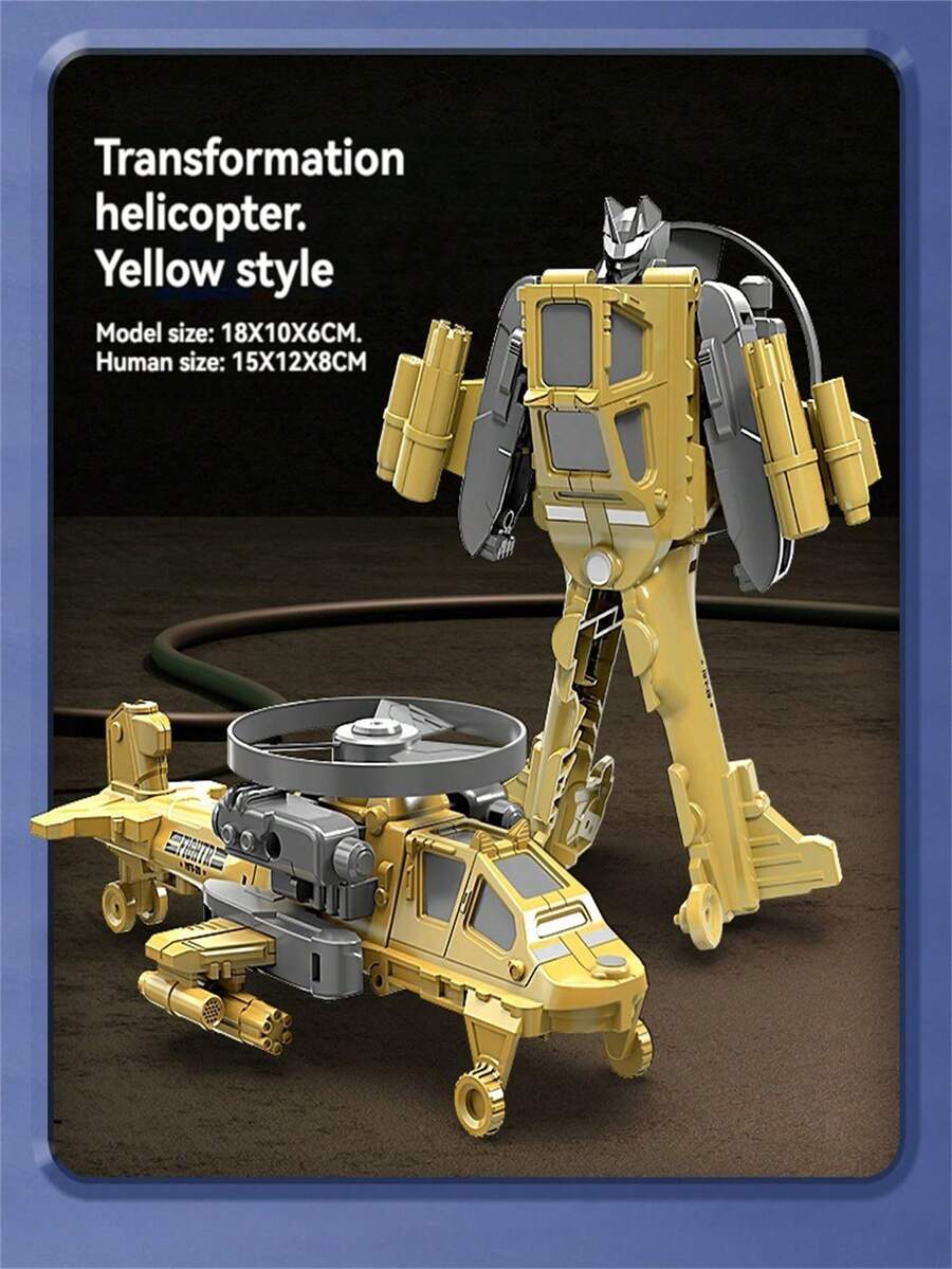 Kids Transforming Plane Toy, Fun Cartoon Transformable Helicopter Model ...