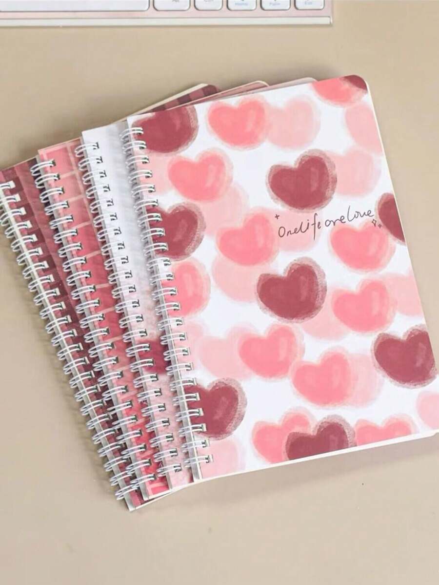4pcs Set A5 Spiral Notebook With Cute Cartoon Cover, 60 Sheets Lined ...