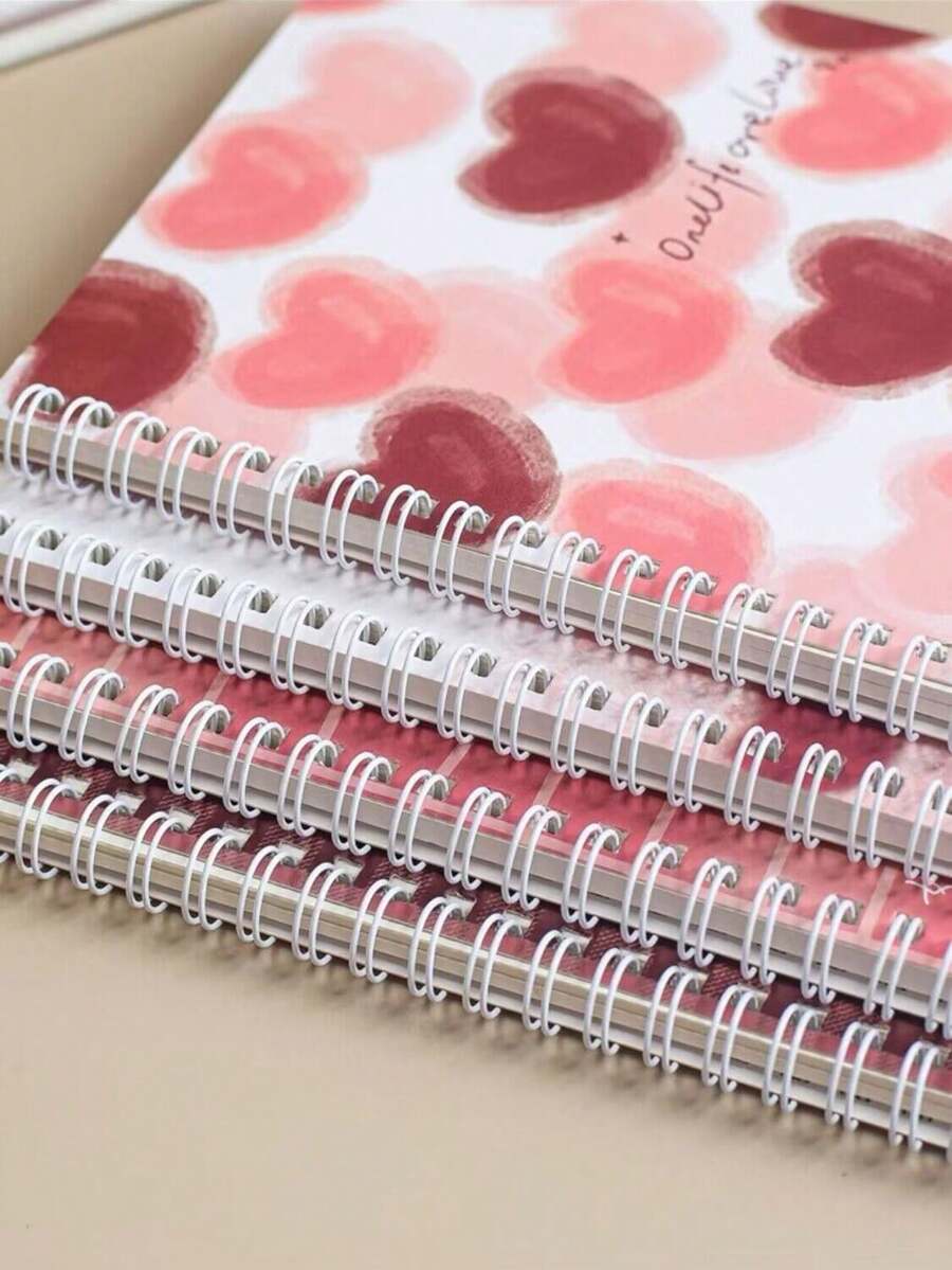 4pcs Set A5 Spiral Notebook With Cute Cartoon Cover, 60 Sheets Lined ...