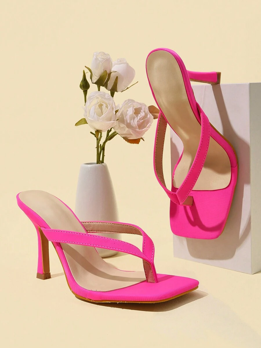 Classic Minimalist Striped Thong Strap Women's Stiletto High Heel ...