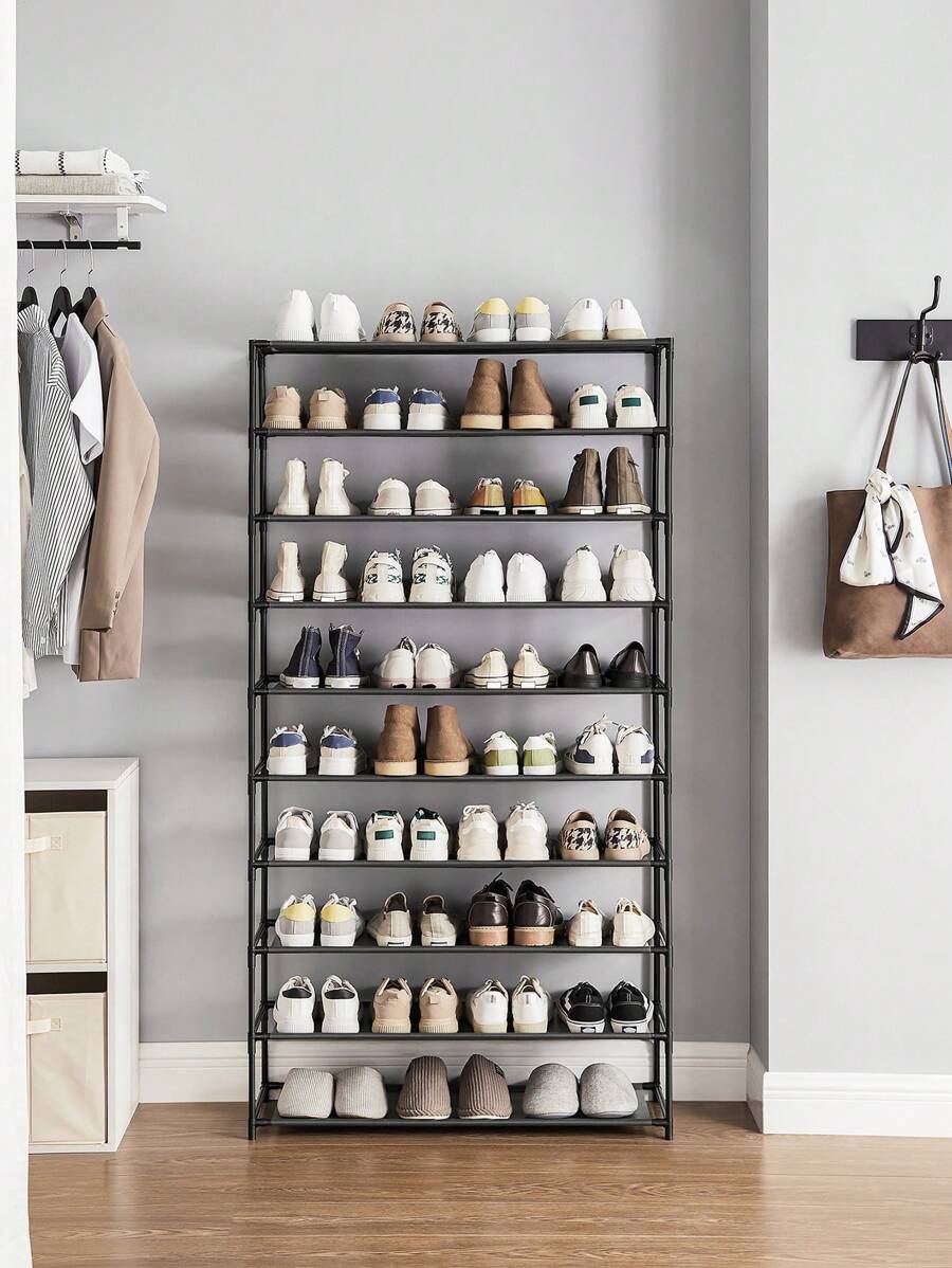 SONGMICS Shoe Rack, 10 Tier Shoe Shelf, Shoe Storage Organizer, Metal ...