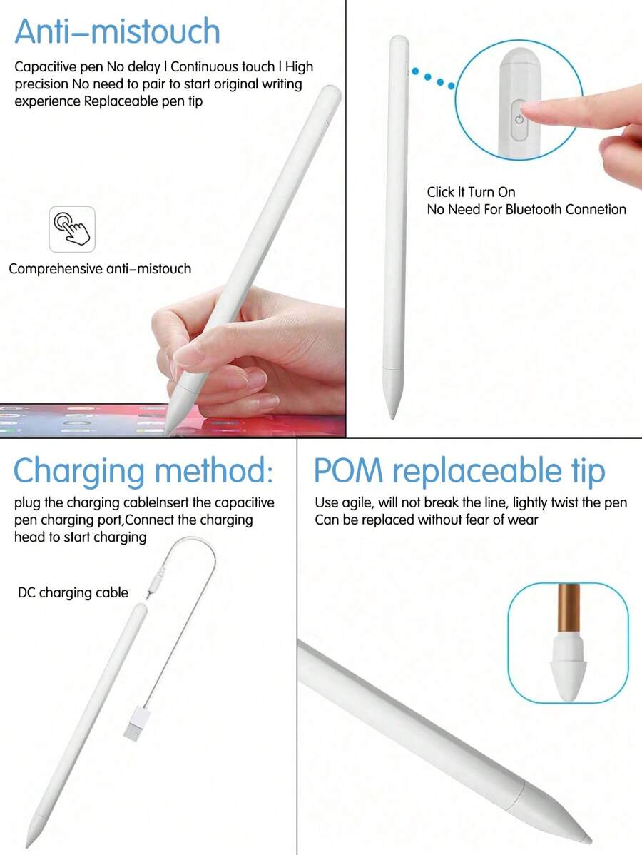 IPad Stylus Pen, Active Capacitive Touch Pen With Magnet For IPad ...