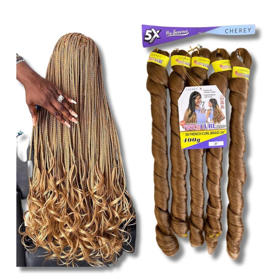 Jumbo French Curl Braids 5x 60cm Cherey Braids Boho Onduladas 400g ...