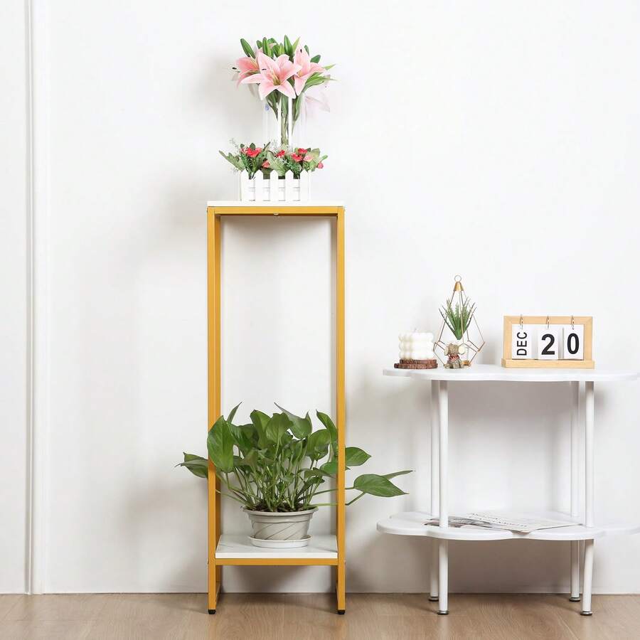 Nordic Style Flower Stand, 2-Tier Plant Rack, Indoor Living Room ...