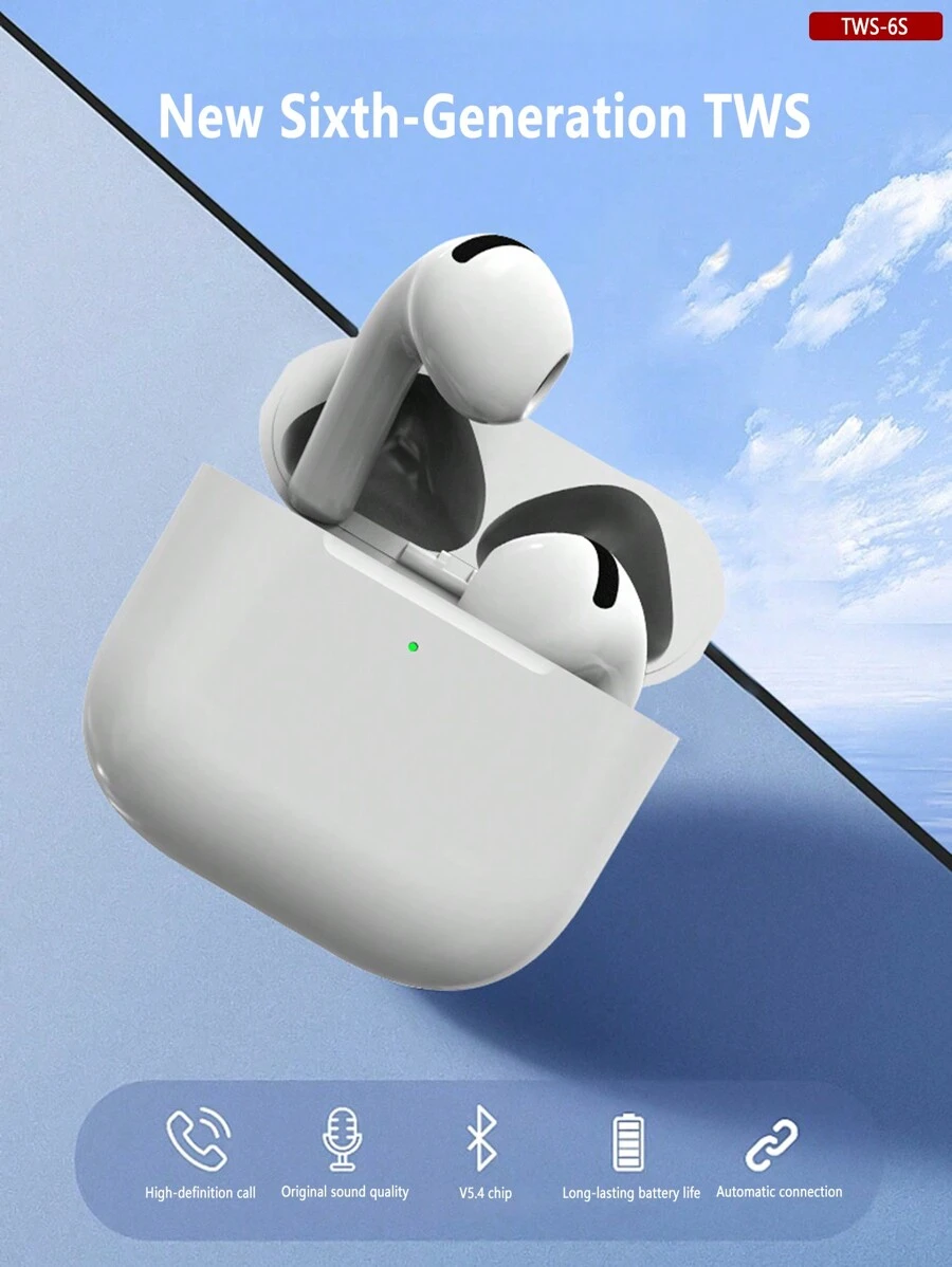 WZZM Nuovi auricolari senza fili TWS-6S Bluetooth di 6a generazione, qualità audio di livello ...