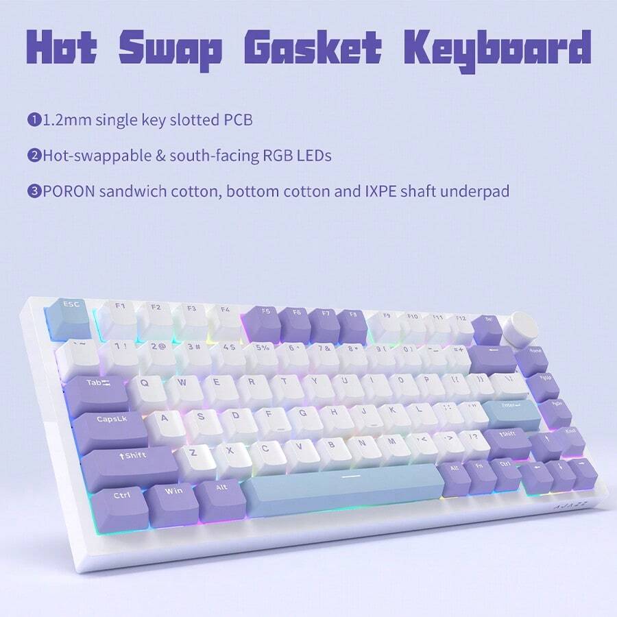 AJAZZ AK820 Customized Mechanical Keyboard RGB DIY Five-Layer Silencer ...