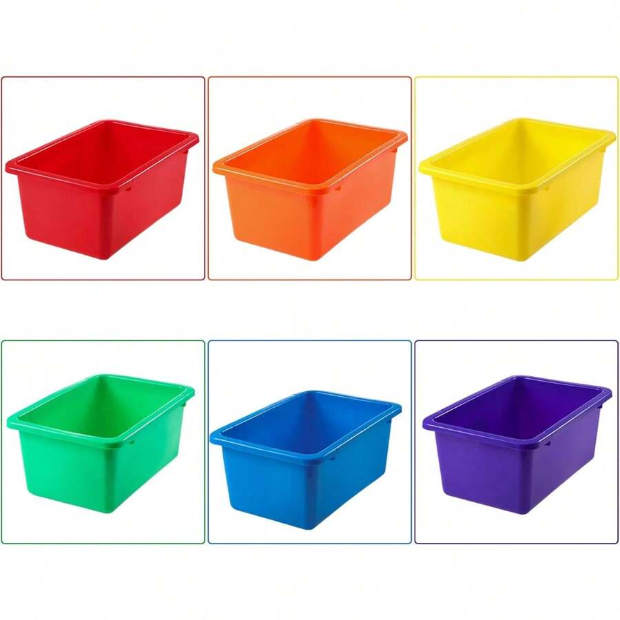 12 Pieces Plastic Cubby Bins Office Kids Storage Container Kids Toy ...