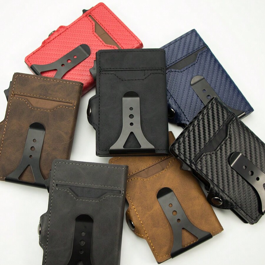 Casekey Slim Carbon Fiber Leather Minimalist Wallet RFID Safe Auto ...