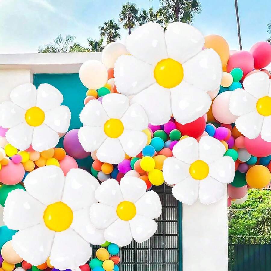 Daisy Balloon -14 Pieces Of Daisy Foil Balloons For One Or Two Trendy ...