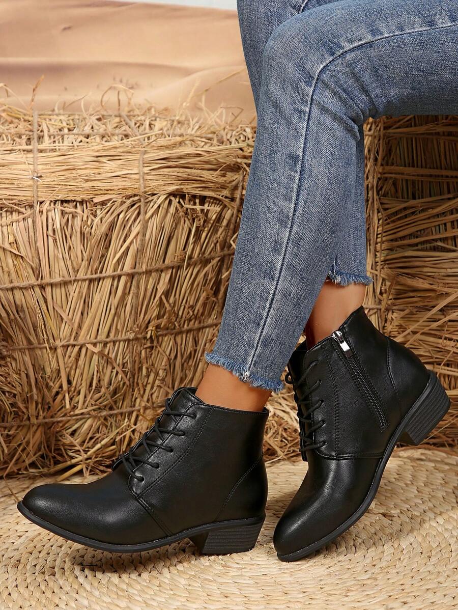 1 Pair Women's Retro Boots, 2024 Fall/Winter New Arrivals, Ankle Boots ...
