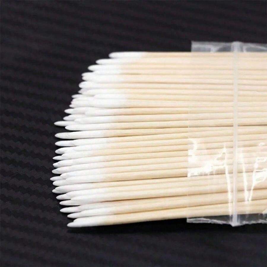 100 Pieces Of 7cm Double Pointed Tip Extremely Fine Cleaning Swab ...