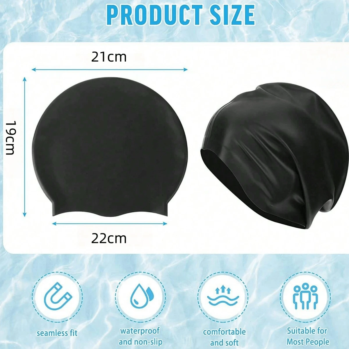 Long Hair Swim Cap - Swimming Caps For Women Men - Extra Large Swim ...