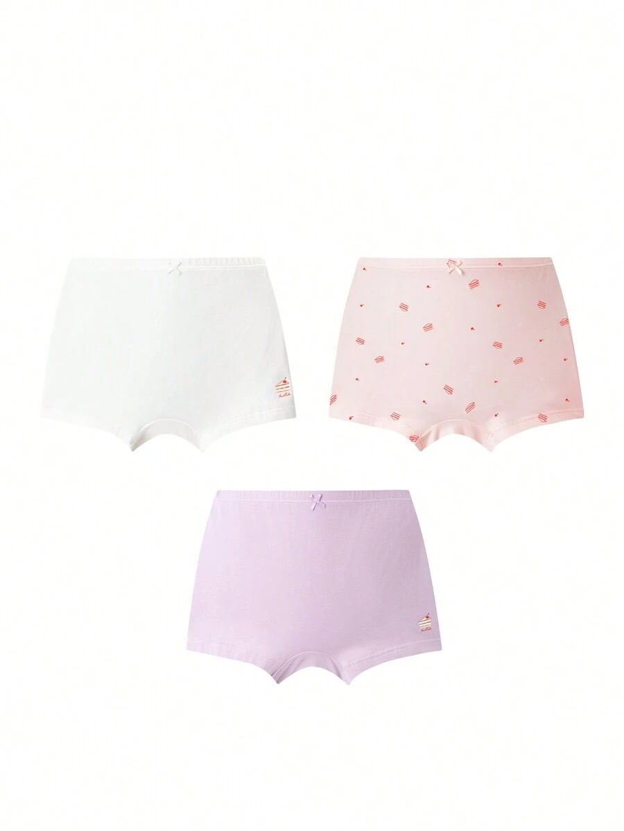 Annil Girls' 3-Piece Cotton Comfortable, Breathable, Antibacterial Four ...
