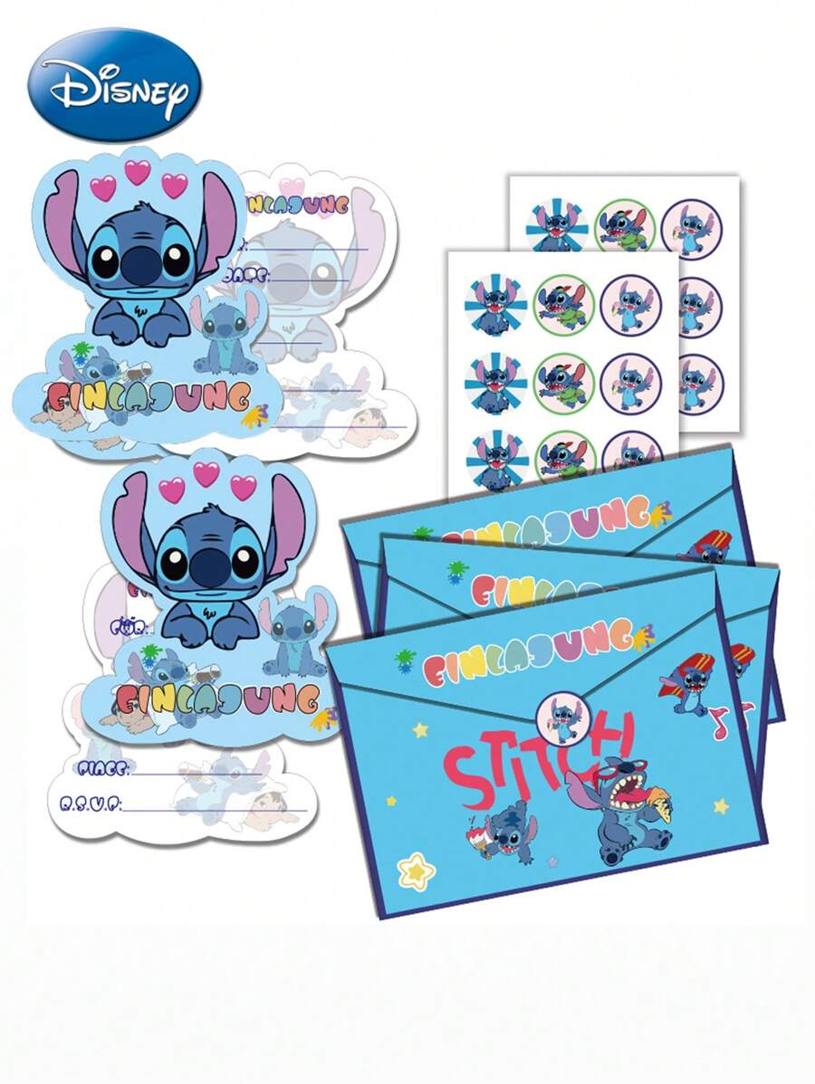 Disney 12Sets Cute Cartoon Style Birthday Party Invitation Card ...