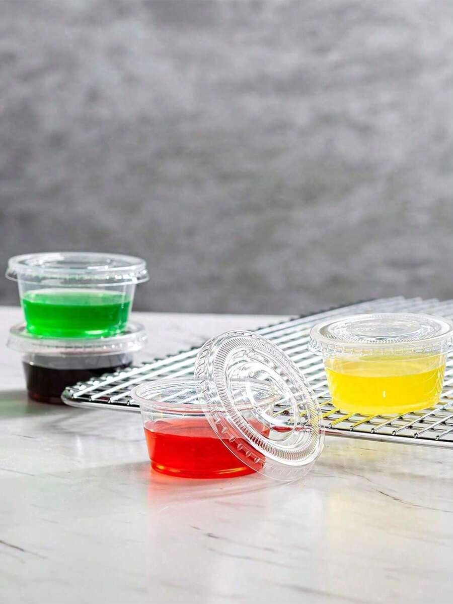 50Pcs Clear Food Small Sauce Containers Package Box Lid Portable ...