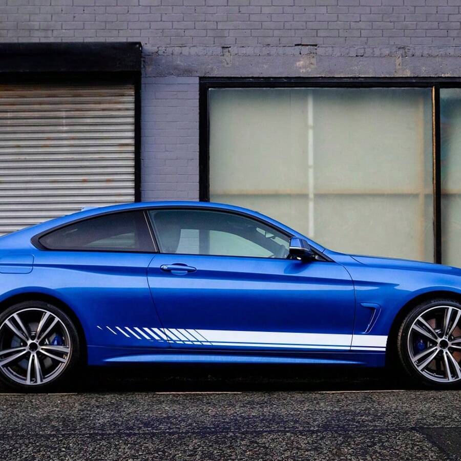 190x9cm Universal Car Side Stripes Skirts Sticker Vinyl Decor Decals ...