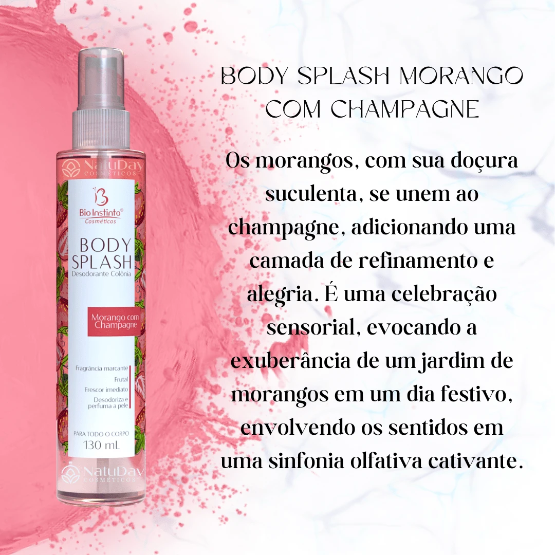Body Splash Deo Colônia Morango com Champagne 130ml | SHEIN Brasil