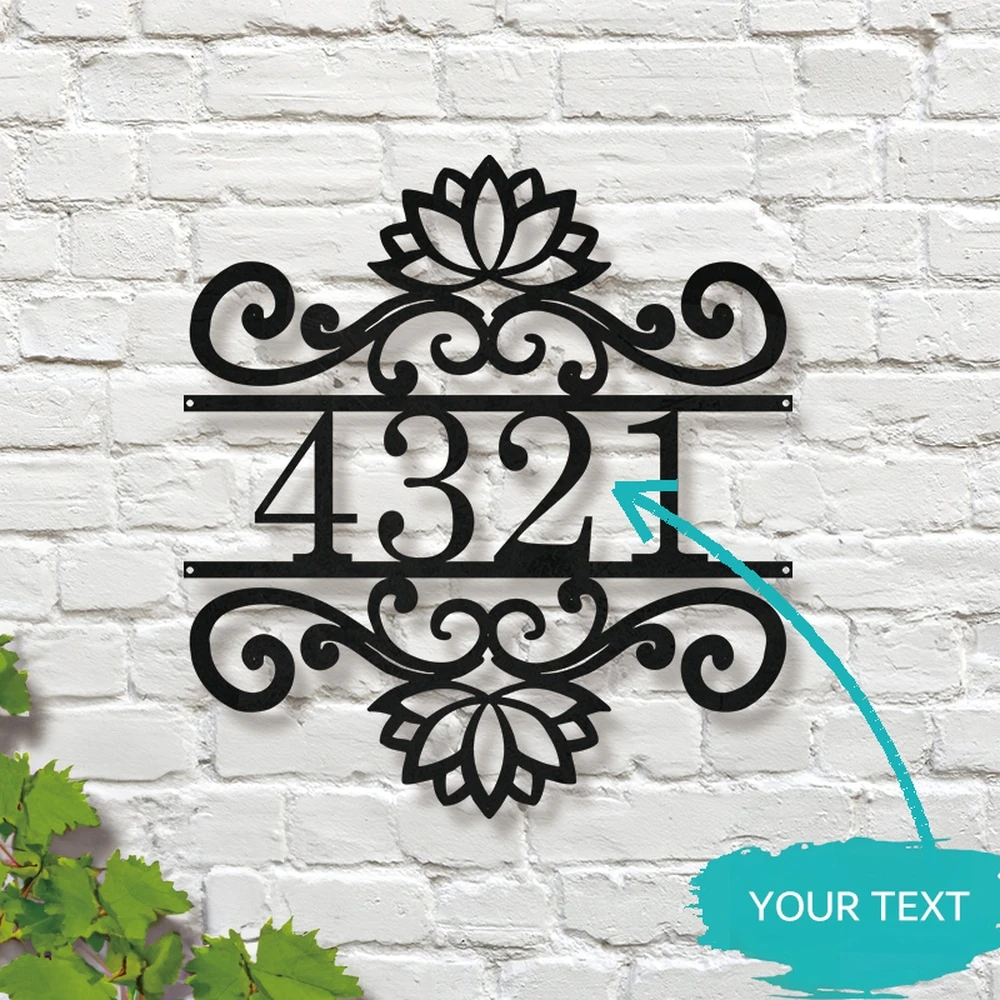Custom Name Metal Sign, House Number Sign, Metal Address Sign, Address ...