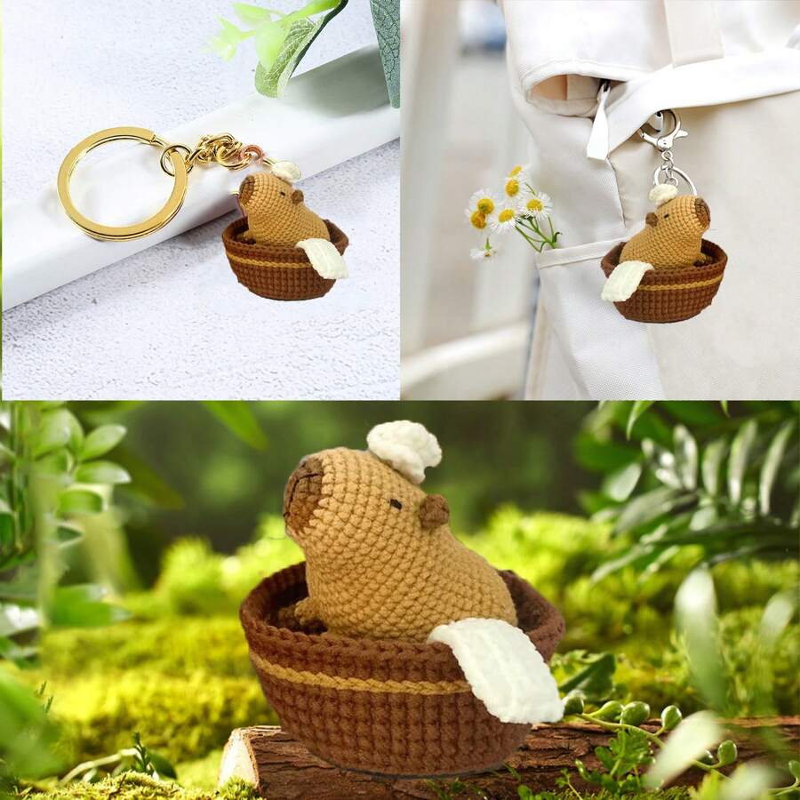 DIY Stricksatz für Badende Capybara Puppe für Anfänger, Amigurumi gestopfte Pflanzen - Geschenk ...