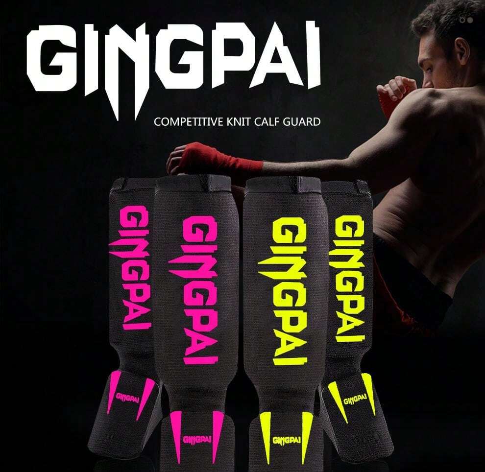 1 par de protectores de piernas blancos y rojos para Muay Thai con ...