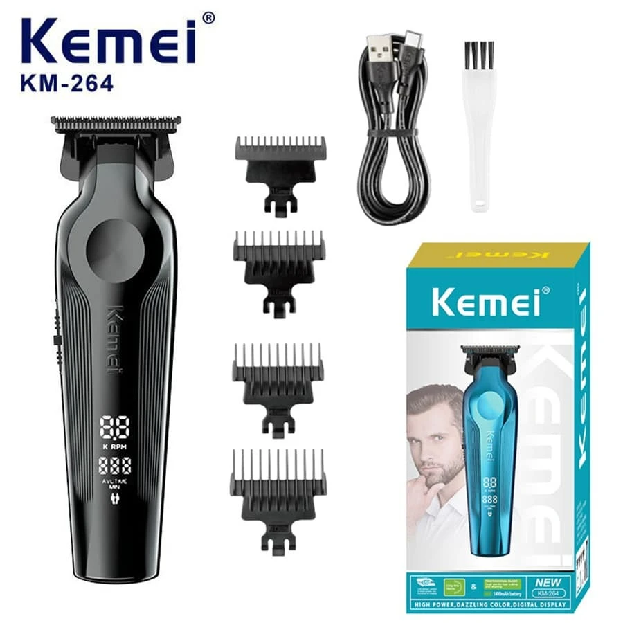 KEMEI Km-264 Salon Rechargeable Trimmer Clipper High Speed Motor Barber ...