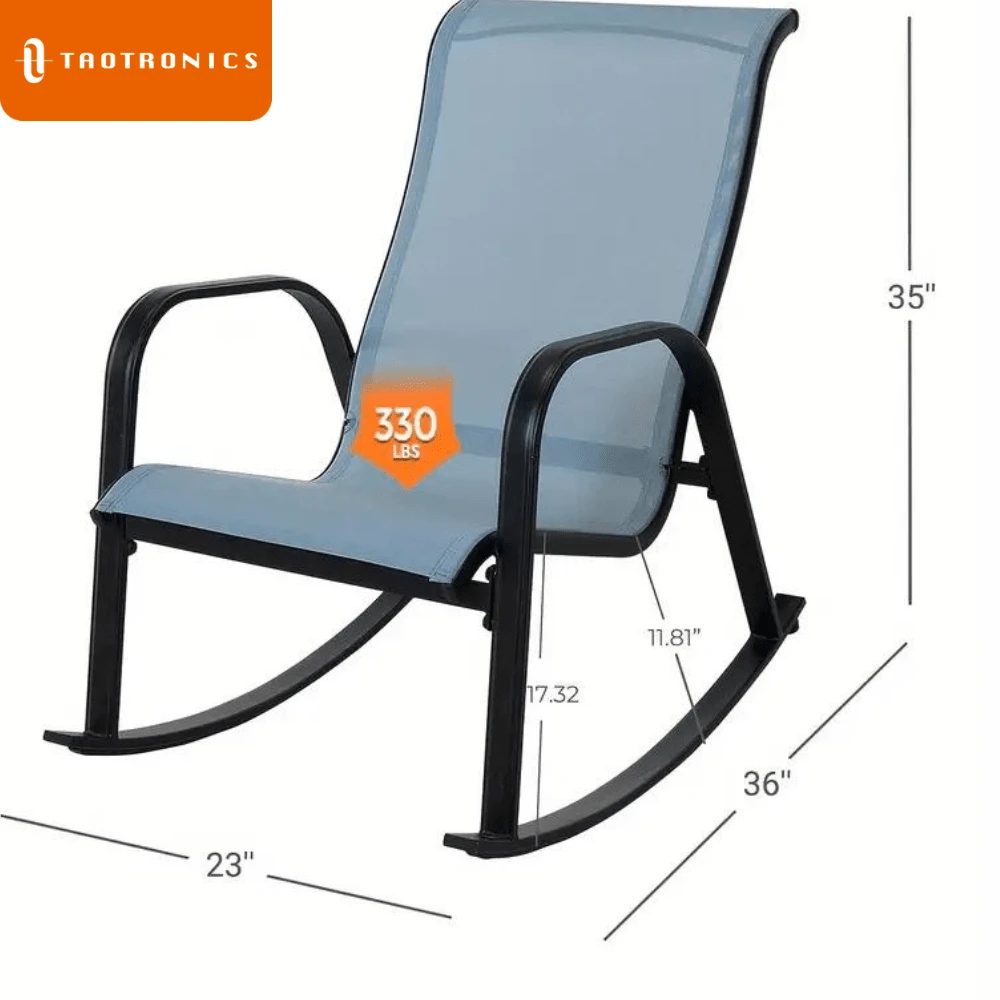 Outdoor Mesh Sling Rocking Chair Rocker Seating Outside For Front Porch ...