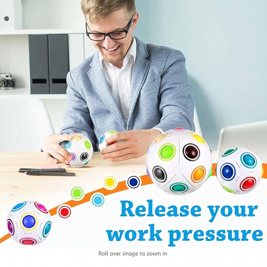 12-Hole Rainbow Ball Magic Cube Fidget Toy (Packaging Randomly Assorted ...