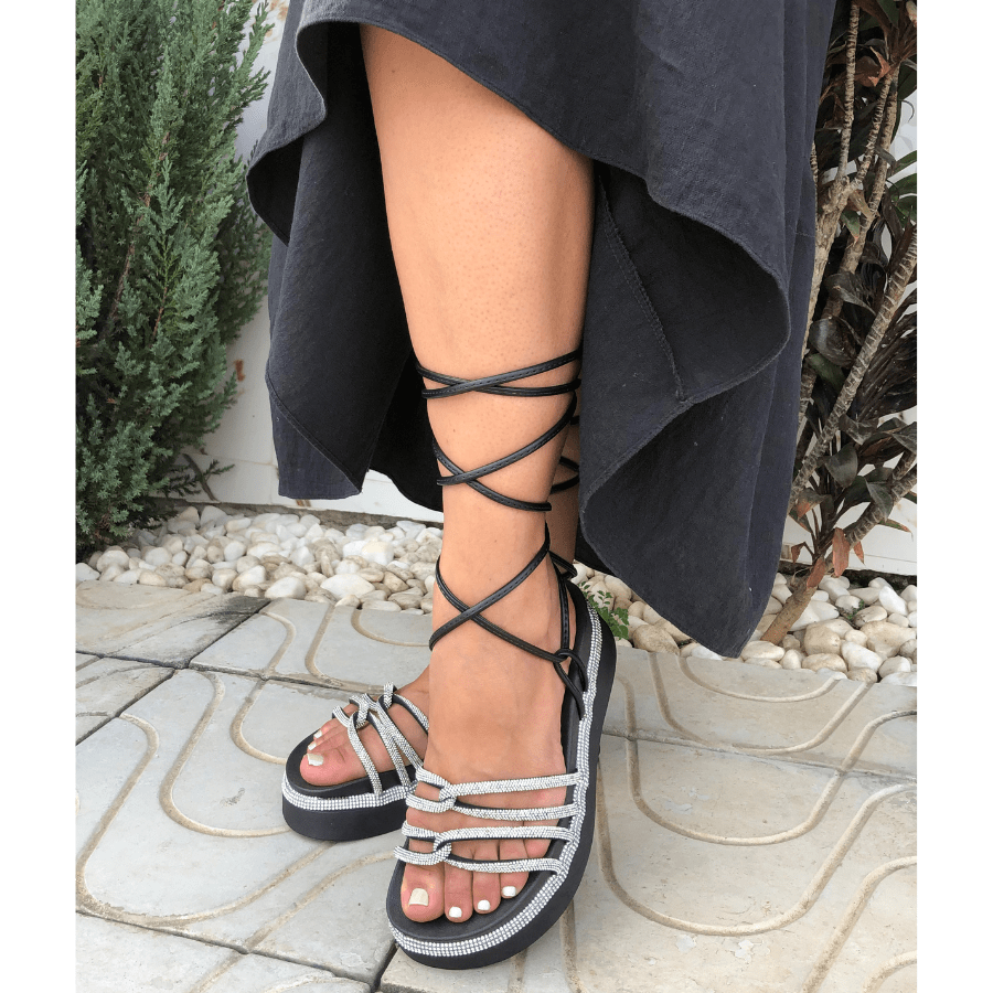 Birken Gladiator Papete Lace-Up High Sole Platform Women's Sandal ...