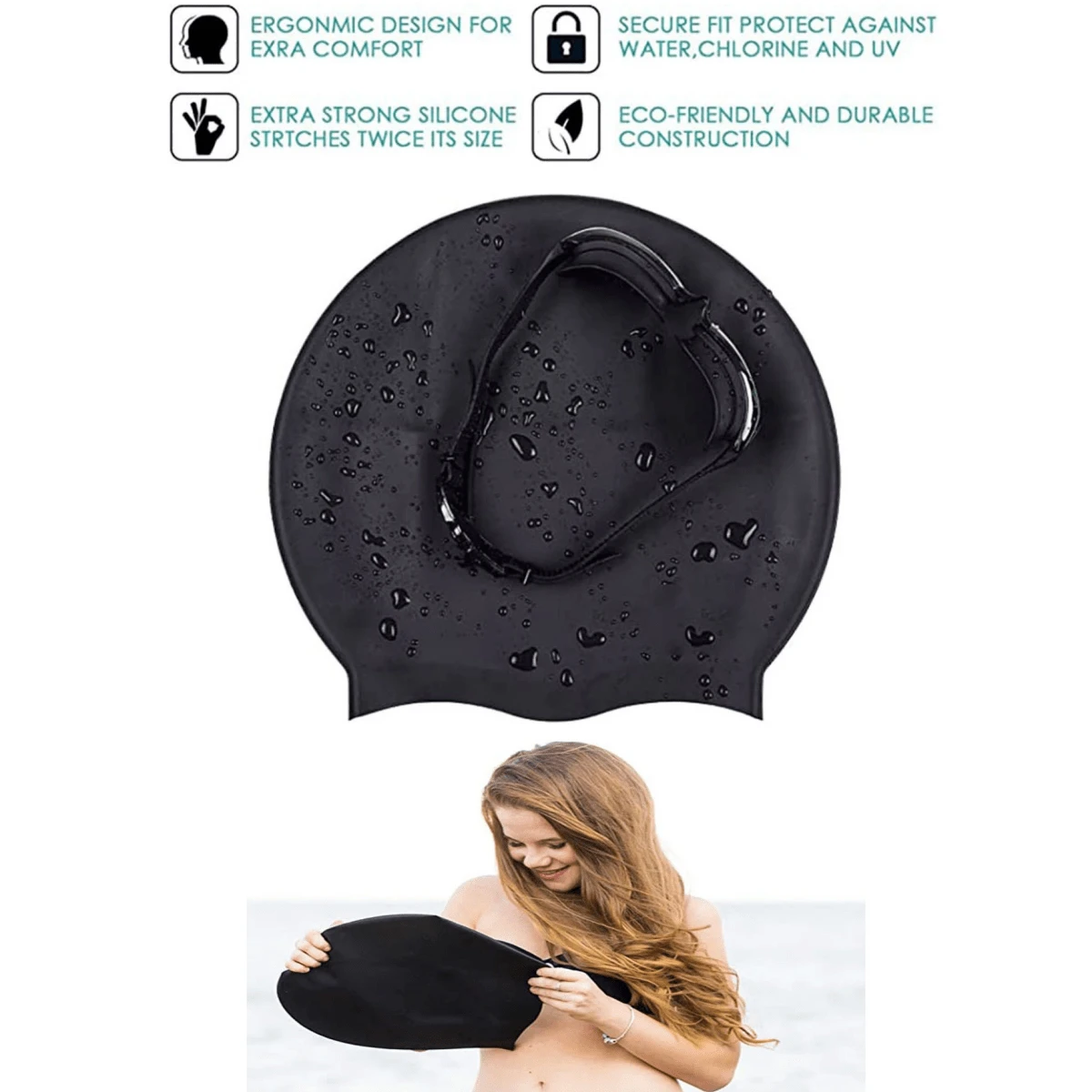 Long Hair Swim Cap - Swimming Caps For Women Men - Extra Large Swim ...