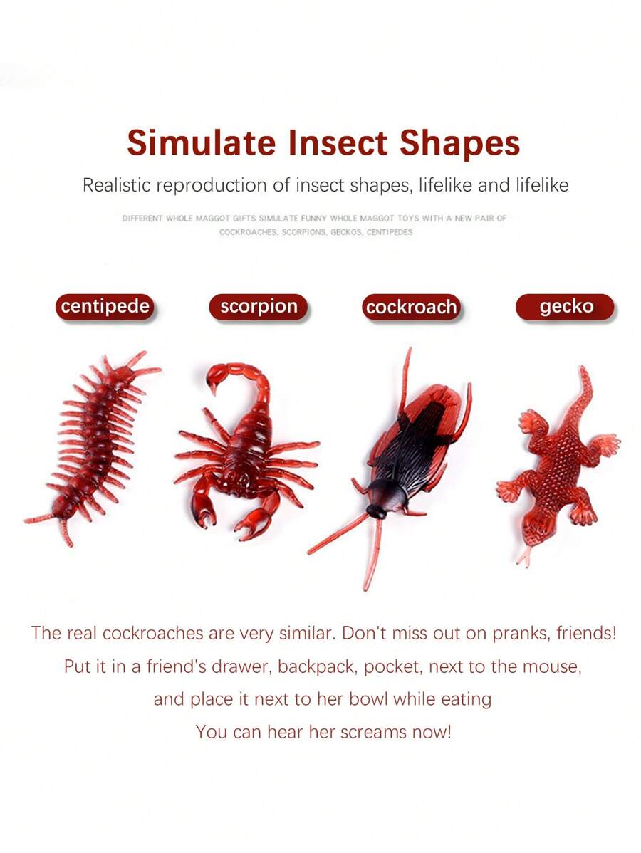 50pcs Realistic Halloween Fake Spider, Scorpion, Lizard, Centipede ...