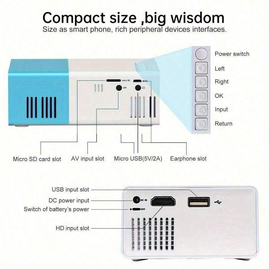Easypie Selection Proiettore portatile, Mini proiettore, Proiettore per ...