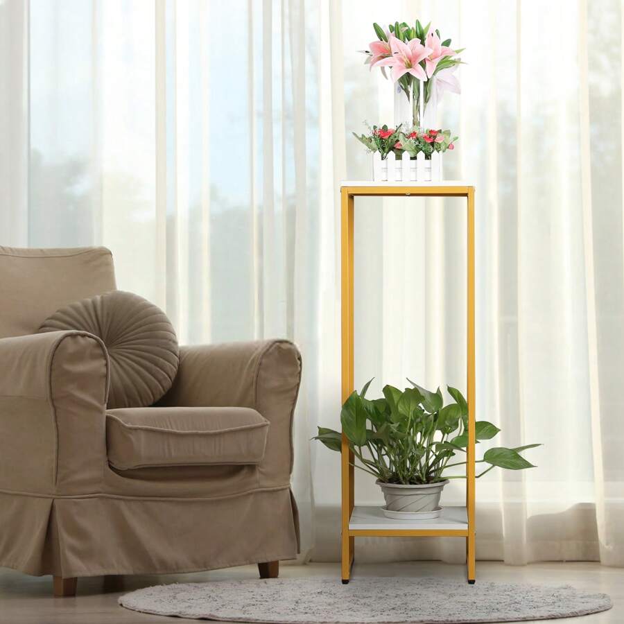 Nordic Style Flower Stand, 2-Tier Plant Rack, Indoor Living Room ...