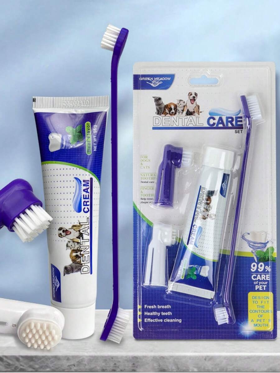 Random Pet Toothbrush And Toothpaste Set, For Dog And Cat Teeth ...